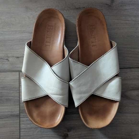 Born | Shoes | Born Cream Cross Cross Sandals Size 8 | Poshmark